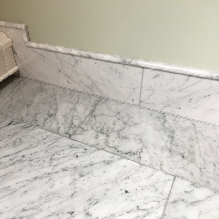 Imperial Carrara Marble Liner Polished Pencil 3/4" x 12"