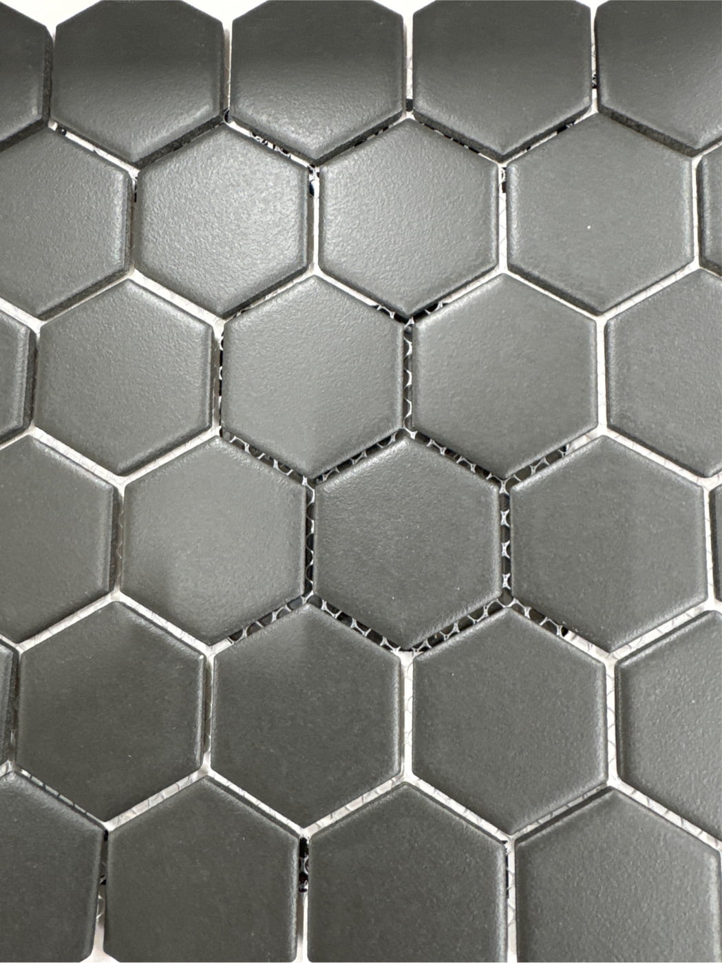 Carrollton Matte Charcoal 2" Hex glazed porcelain mosaic styleacc