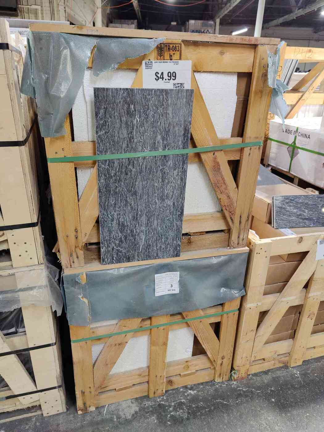 GRAY TIGER MARBLE TILE POLISHED 12X24