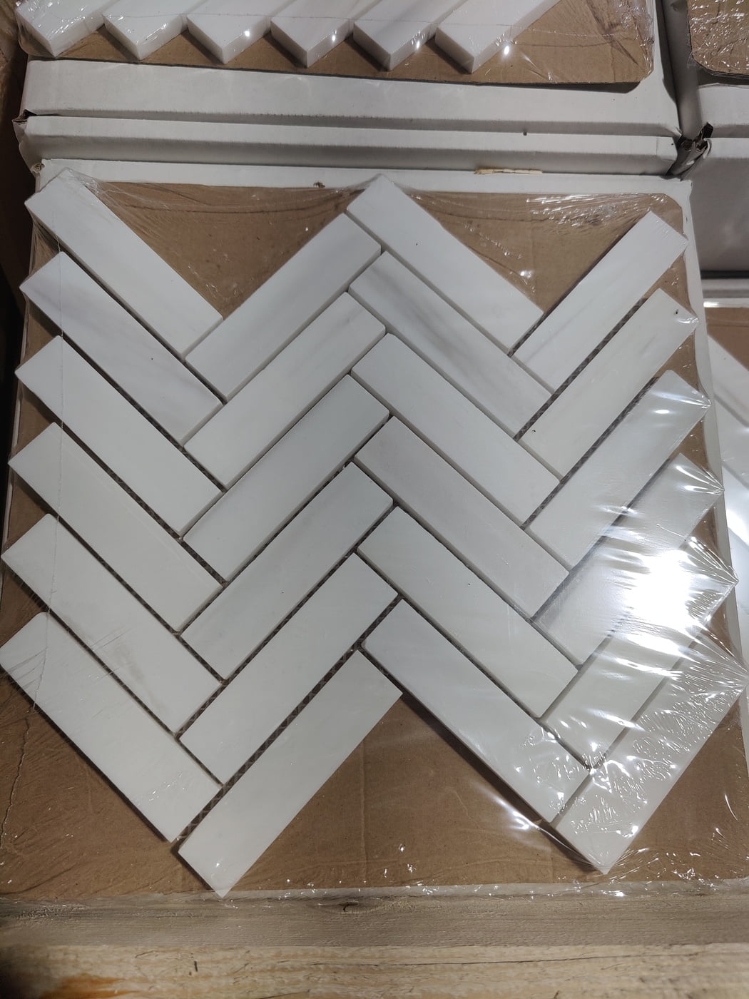 Dolomite herringbone Honed Mosaic