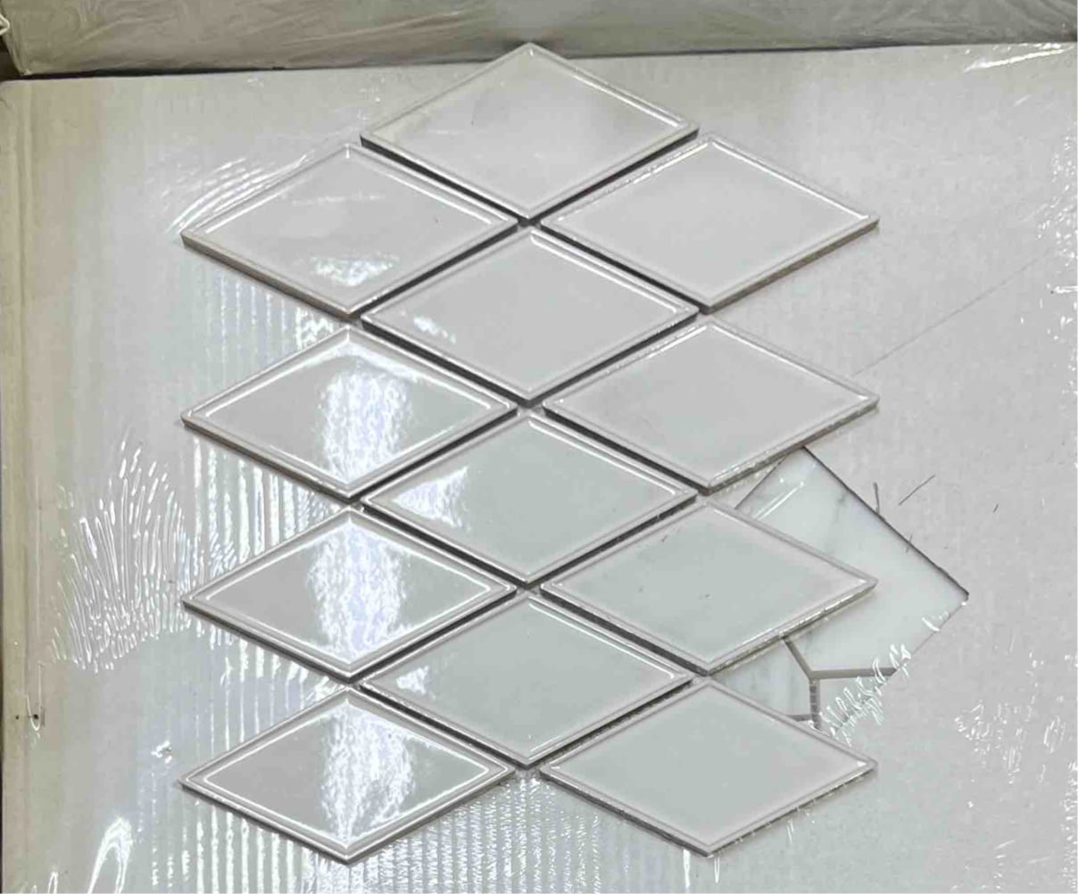 White Big Diamond Porcelain Mosaic BZ