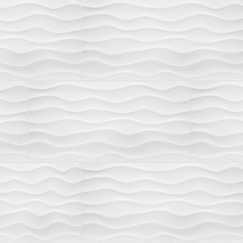 DYMO STATUARY WAVY WHITE 12X24 GLOSSY